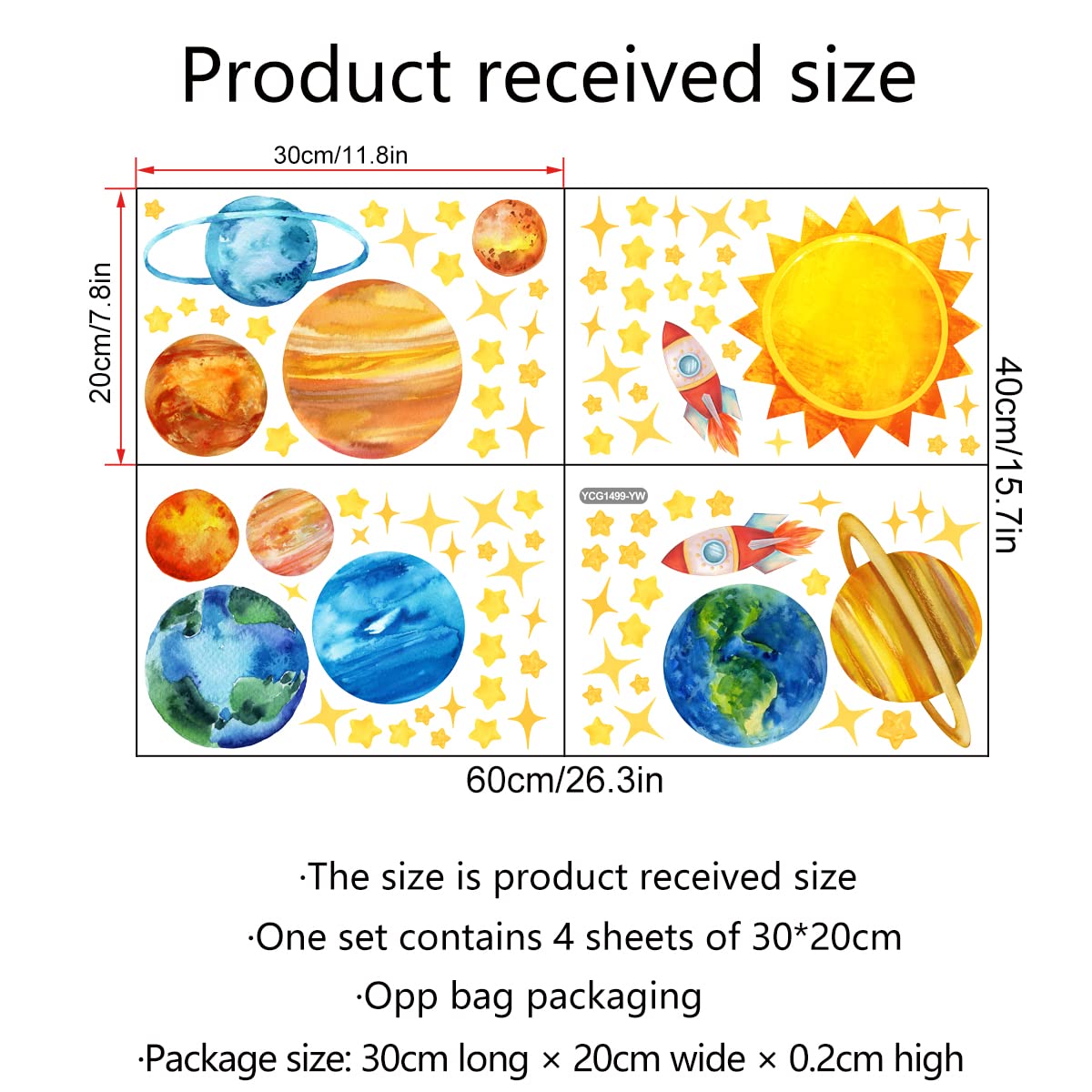 Glow in The Dark Planets for Ceiling Solar System Wall Decal Bright Planet Nursery Wall Sticker for Kids Space Decoration, Birthday Gift for Boys and Girls