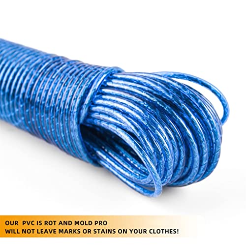 N/A 20-Meter-Long Clothesline Indoor and Outdoor Rainproof and Windproof Steel Wire Clothesline