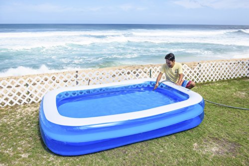 Jilong Rectangular Family Inflatable Pool for Ages 6+, Blue, 103" x 69" x 20"