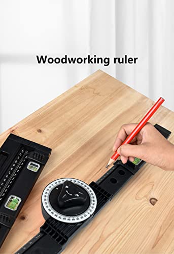 N/A Angle Finder Tool,With Level Function,Featuring Precision Laser Engraved Scales,14-Inch Miter Saw Protractor,Applicable To All Building Trades
