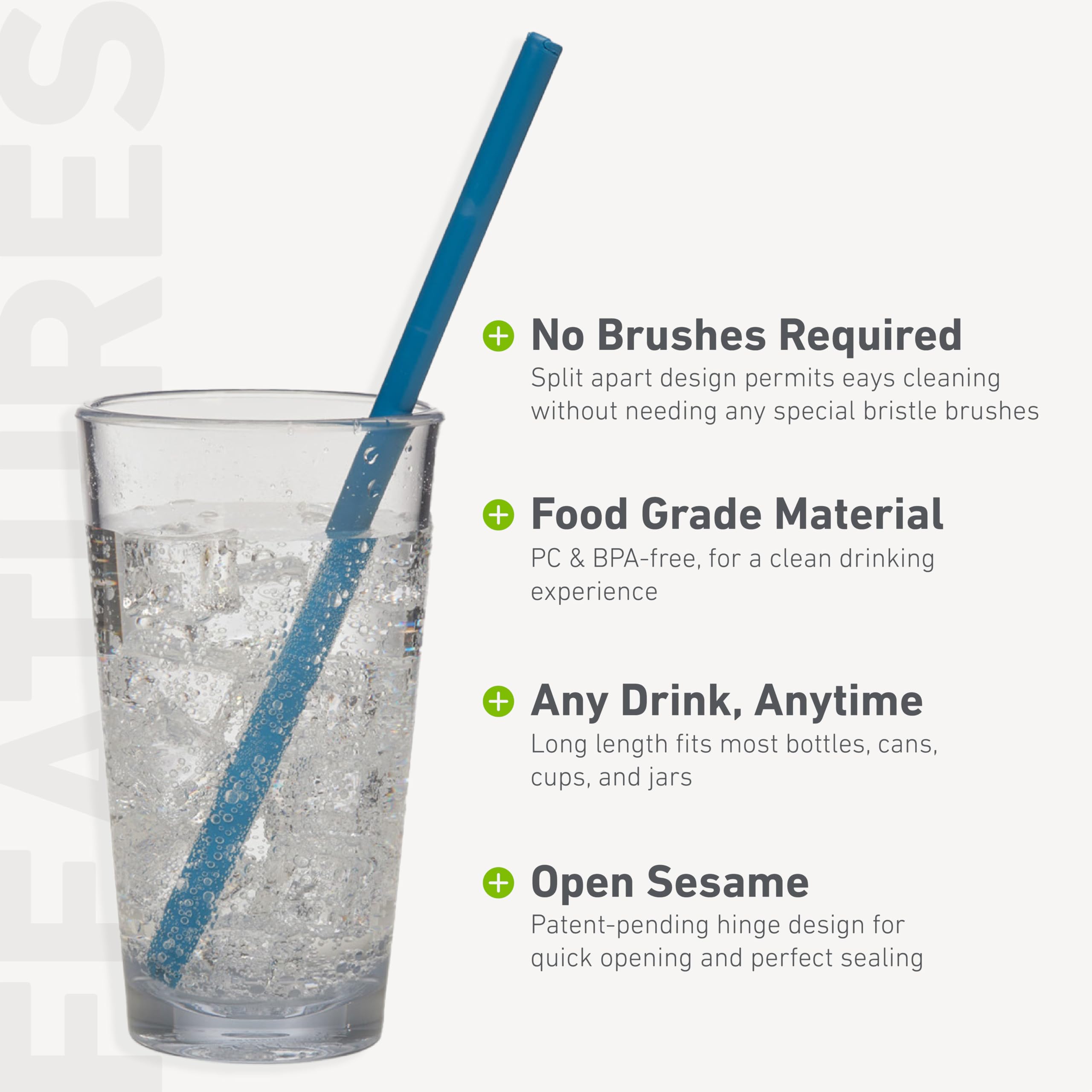 humangear UnStraw, 4-Pack | Reusable | Washable | BPA-Free, Light Blue/Yellow/Purple/Mint