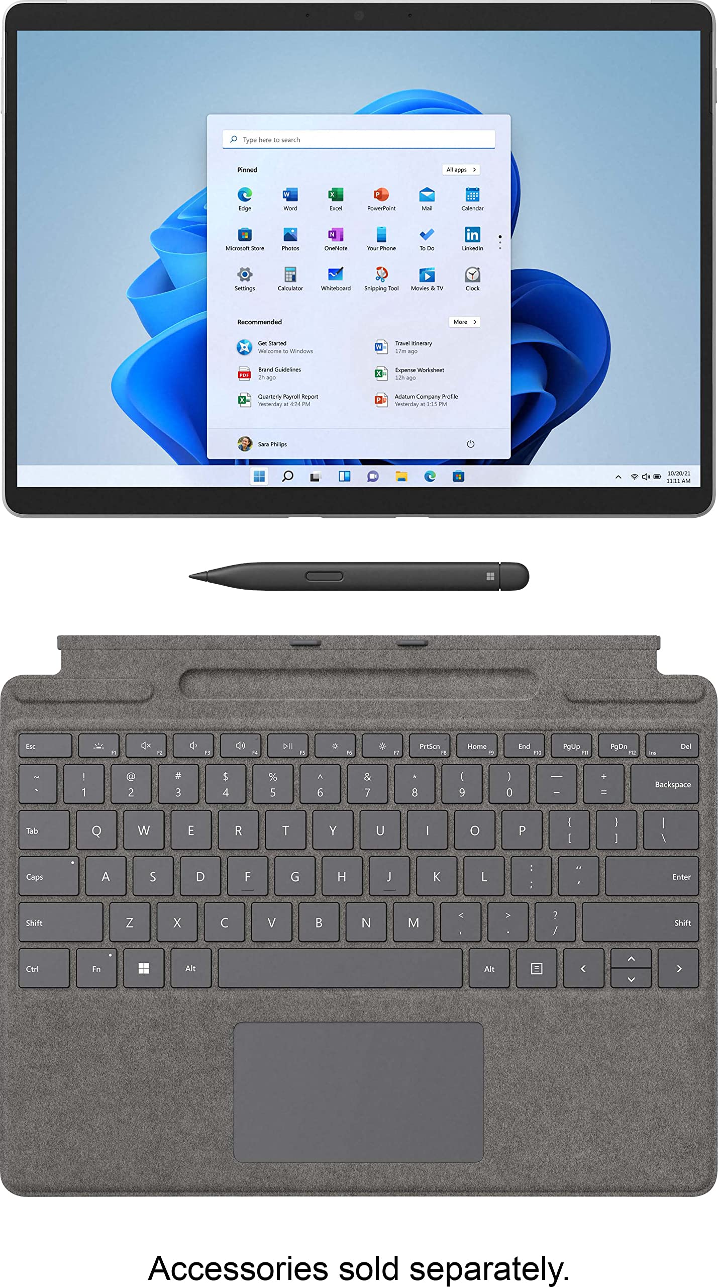 Microsoft Surface Pro 8 Tablet, 13" QHD Touchscreen, Intel Core i5-1135G7, 8GB DDR4 RAM, 512GB SSD, Windows 11 Home, Platinum, with MTC Stylus Pen