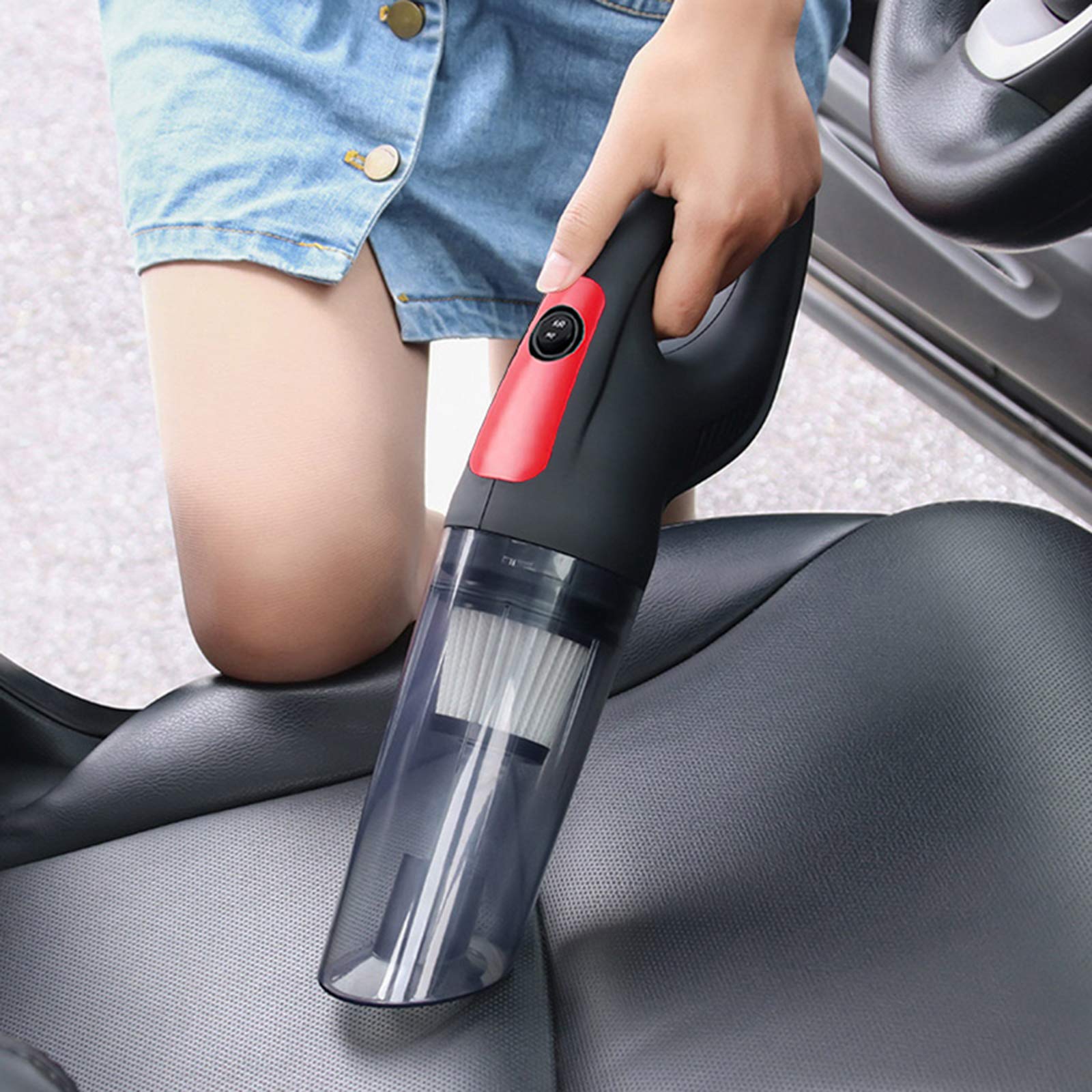 GBGC Handheld Car Vacuum Cleaner Cordless 120w Wet Dry Strong Suction 4500PA (Black)