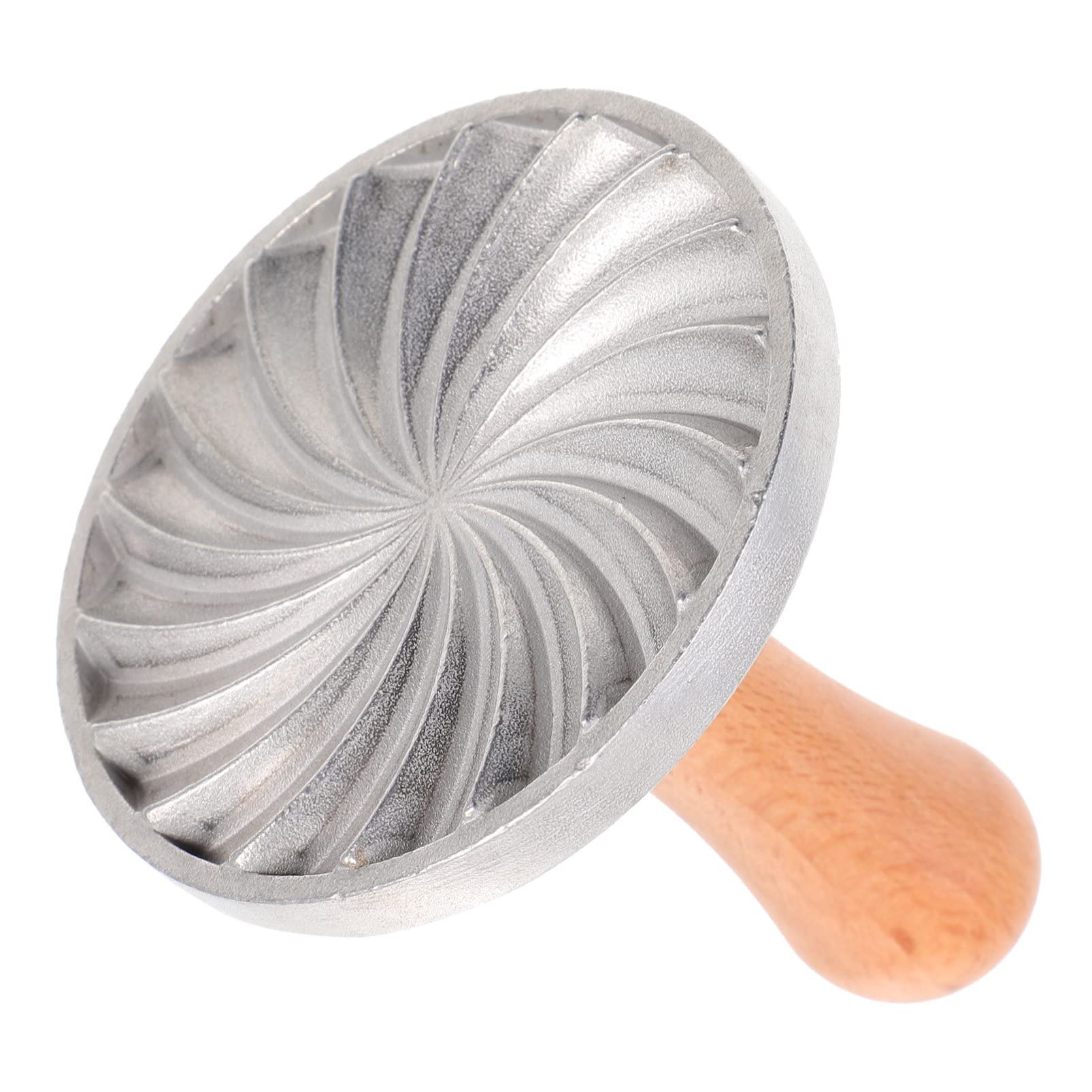 Kichvoe Cookie Stamp Metal Cookie Press Molds Embosser Fondant Stamp Biscuits Presser with Wooden Handle Baking Stamp Molds for Diy Cake Pastry