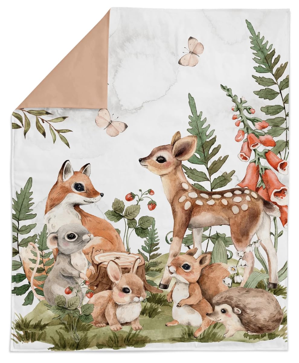 UNIQUE Woodland Fabric Panel 29x39in, Forest Little Animals Quilting Panel, Baby Quilt Panel, Cotton Baby Panel, Blanket Panel, Cotton Fabric Panel for Quilting