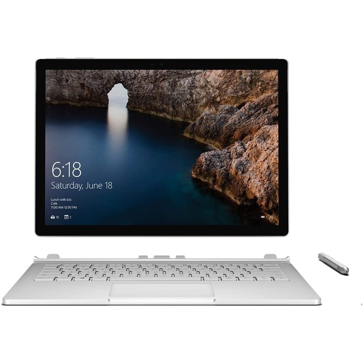 Microsoft Surface Book CR9-00013 13.5" Touch 8GB 128GB SSD Core™ i5-6300U 2.4GHz, Silver (Renewed)