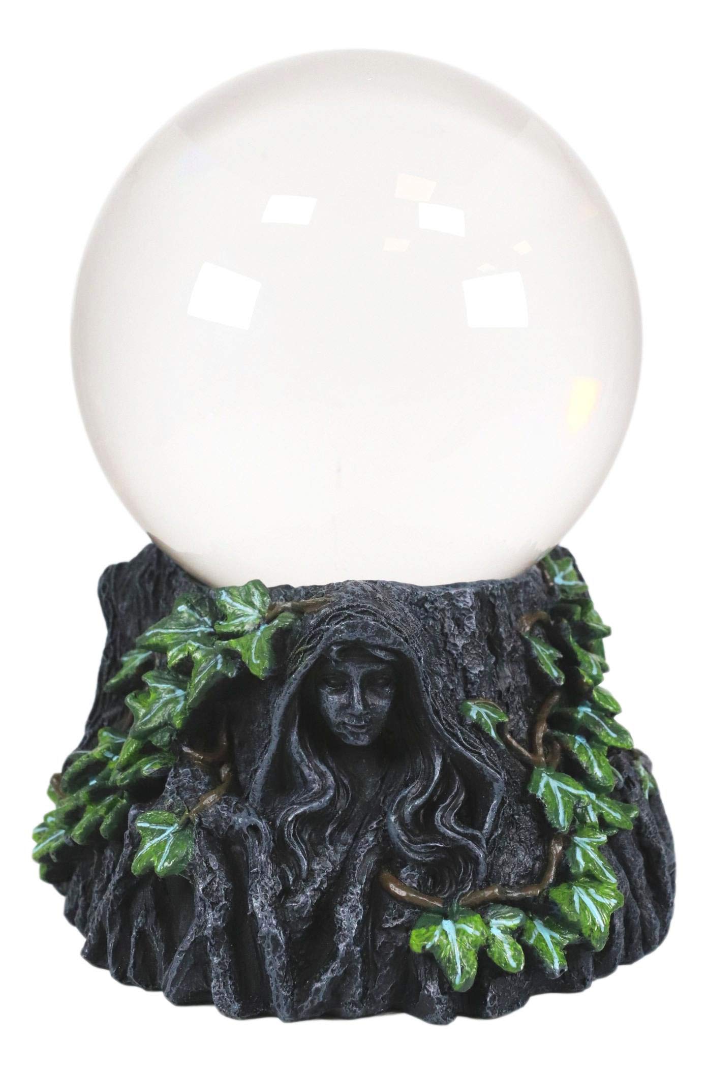 Ebros Celtic Sacred Moon Triple Goddess Mother Maiden Crone Scrying Glass Gazing Ball Figurine 8" H Wicca Wiccan Holy Trinity Decor Halloween Macabre Sculpture Decorative