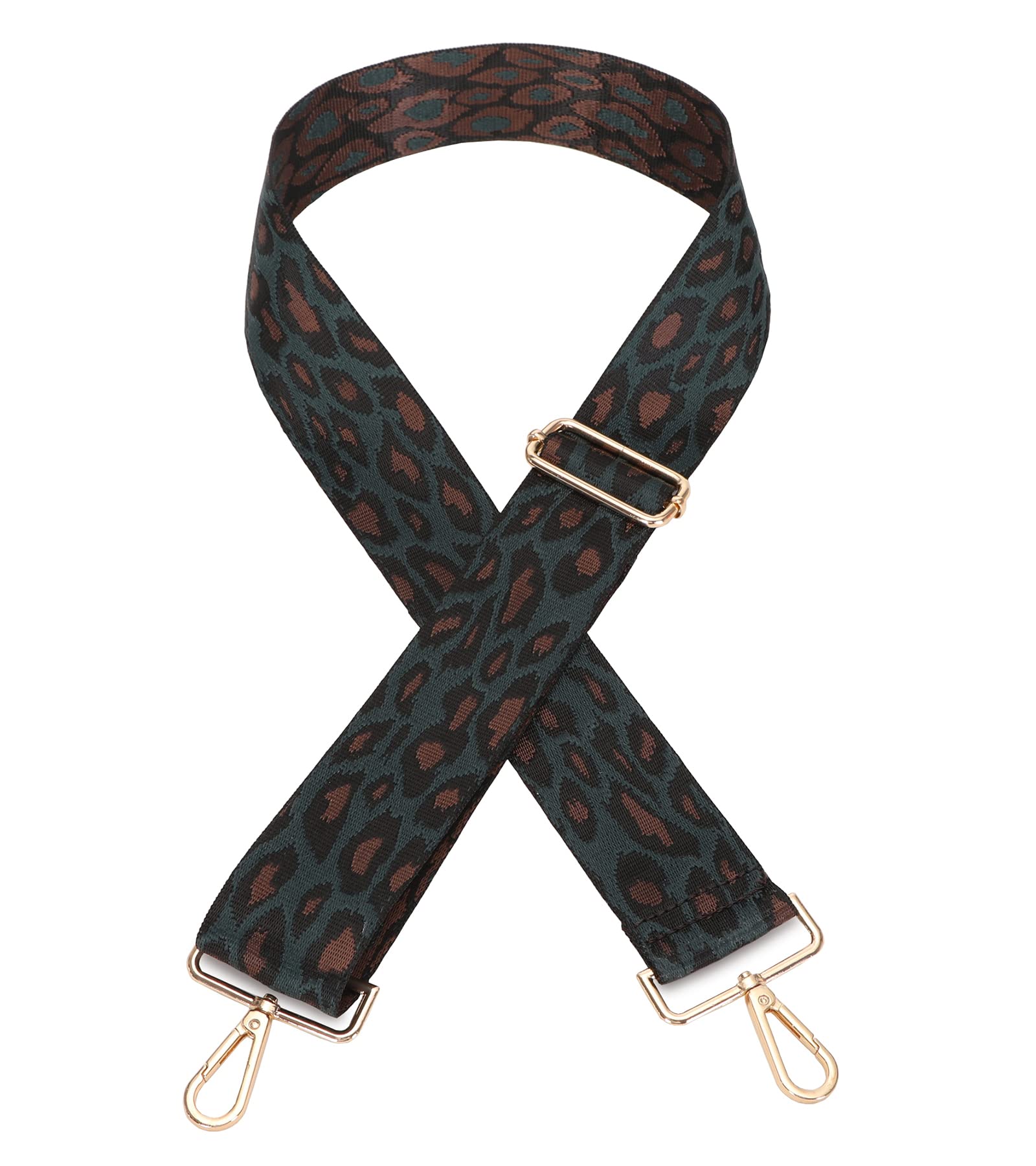 GINJKGO Purse Strap Replacement Crossbody - Wide Shoulder Strap for Women Guitar Style, Adjustable Bag Strap for Purses Leopard Pattern 2 inches