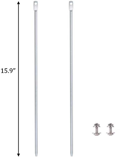 Kichwit 15.7" Metal Stakes for Yard Signs, 0.3 Inch Thickness, Stainless Steel Hardware Included