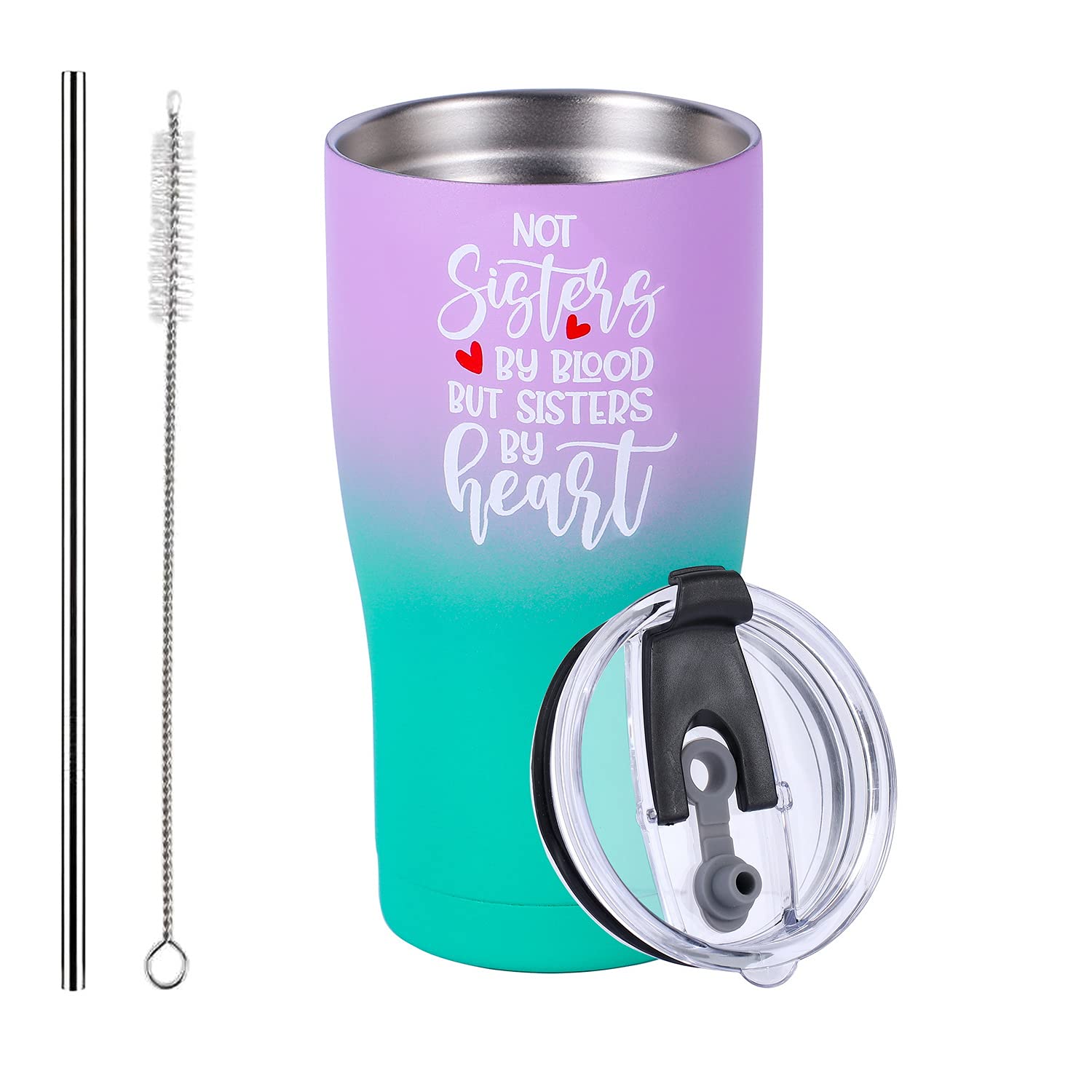Gifts for Women, Birthday Gifts for Sister in Law, Best Sister Coffee Tumbler 20oz-Sisters By Heart-Soul Unbiological Sister, Best Friend Birthday Gifts, Christmas Gifts Idea,Gifts for Friends Female