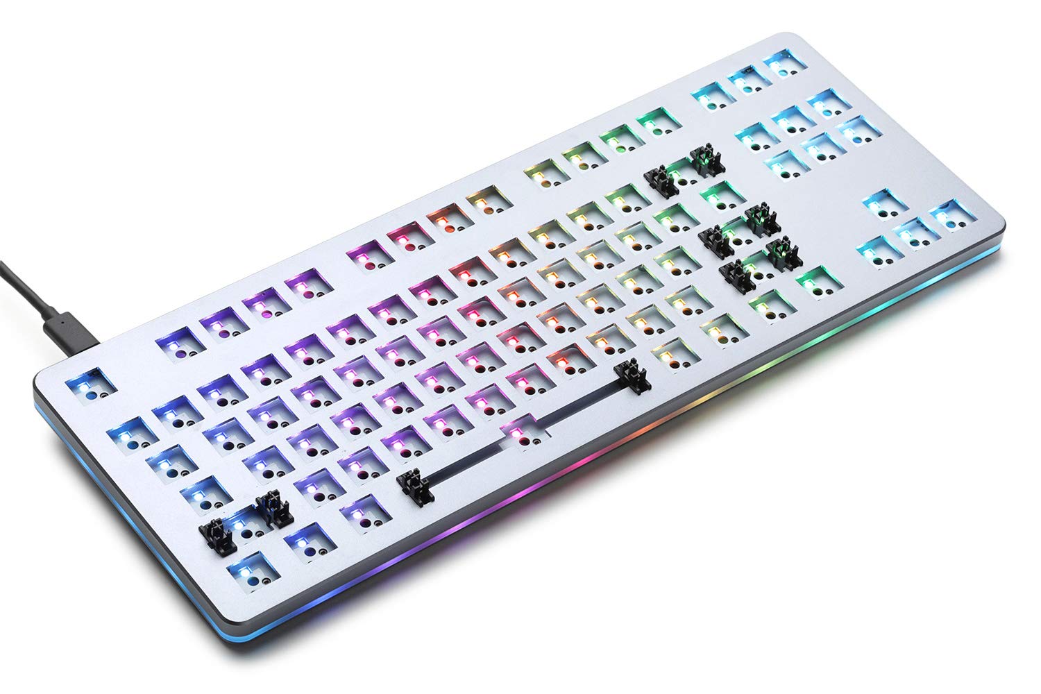 DROP CTRL Mechanical Keyboard — Tenkeyless TKL (87 Key) Gaming Keyboard, Hot-Swap Switches, Programmable Macros, RGB LED Backlighting, USB-C, Doubleshot PBT, Aluminum Frame (Kaihua White Box, Black)