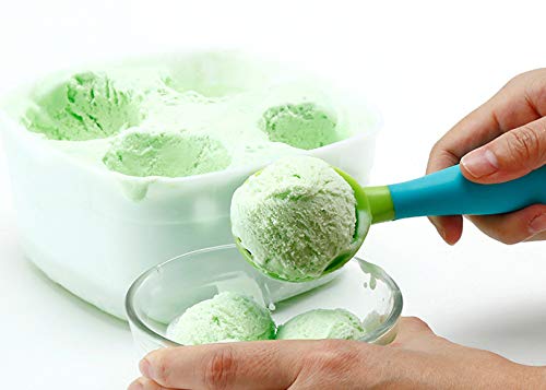 Ice Cream Scoop, 2PCS Nonstick Anti-Freeze Food grade PPR + rubber Ice Cream Scooper with the Hung Hole Design, Comfortable Handle, Dishwasher Safe,Ice Cream Scoops,
