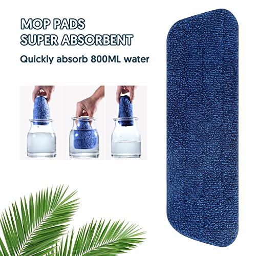 Spray Mops Replacement Heads Compatible with Swiffer PowerMop- MEXERRIS Microfiber Mop Pads Reusable Mop Pads Replacement for Reveal Mops Dust Mop Pads for All Spray Mops & Reveal Mop, 7 Pcs/Set Blue