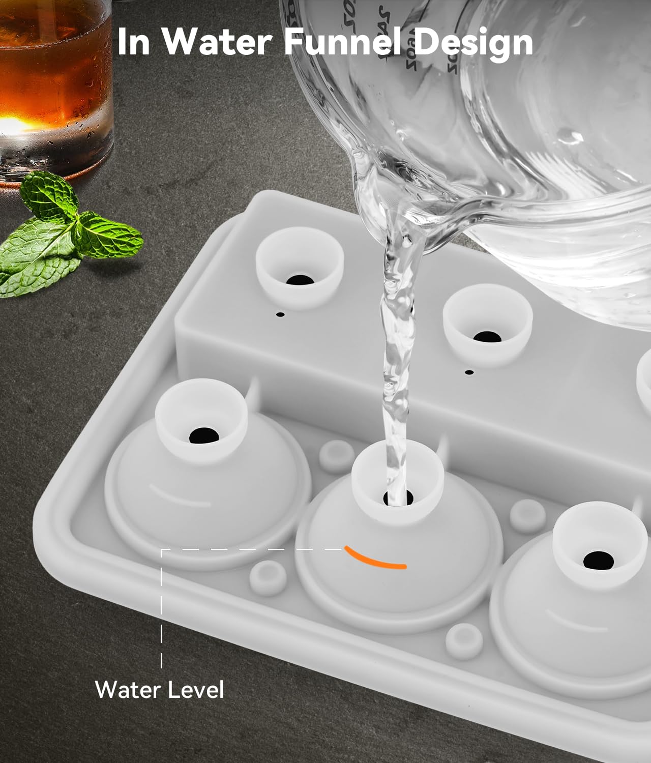 Ice Cube Tray with Lid, Silicone Ice Molds with Round, Square, Diamond, Rose, Large Ice Cube Mold for Whiskey, Bourbon, Cocktails, Easy Release BPA Free, Set of 2