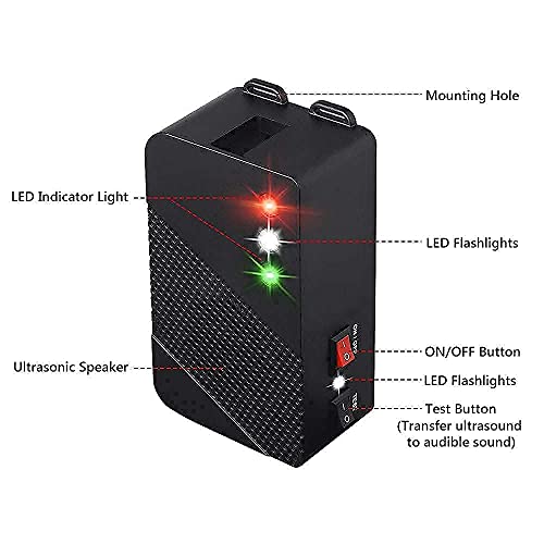 Glaobule Under Hood Animal Repeller Battery Operated Ultrasonic Rodent Repellent for Cars Indoor That Uses 2 C Batteries Bundle with Uses 3 AA Batteries
