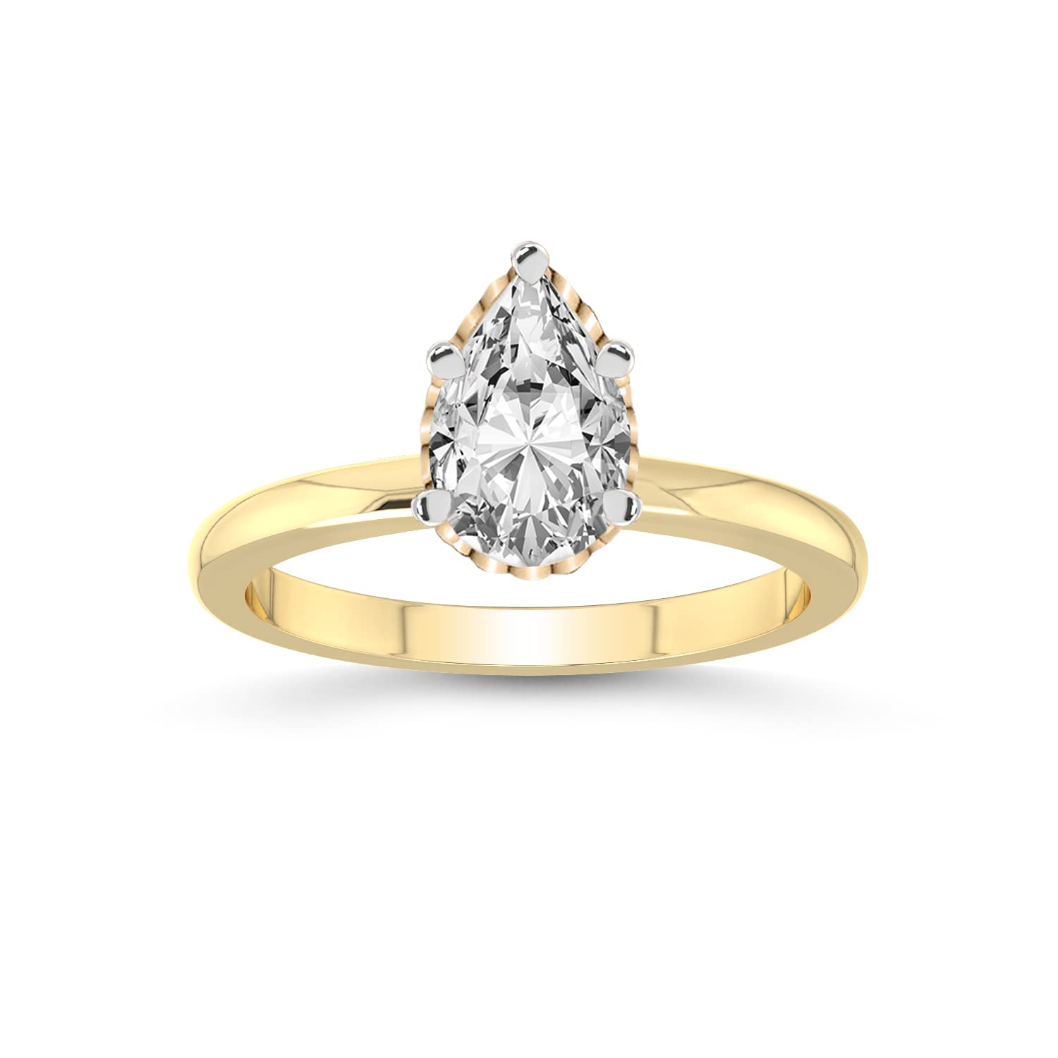 FRIENDLY DIAMONDS 1 Carat | IGI Certified Pear Shape Lab Grown Diamond Ring | 14K Or 18K in White, Yellow Or Rose Gold | Malissa Solitaire Diamond Engagement Ring | FG-VS1-VS2 Quality