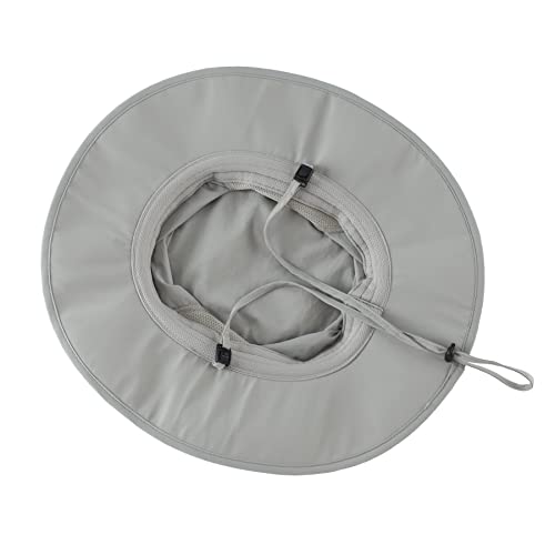 Home Prefer UPF50+ Mens Sun Hat Wide Brim Fishing Hat Airy Mesh UV Protection Hat Portable Bucket Sun Hat Light Grey