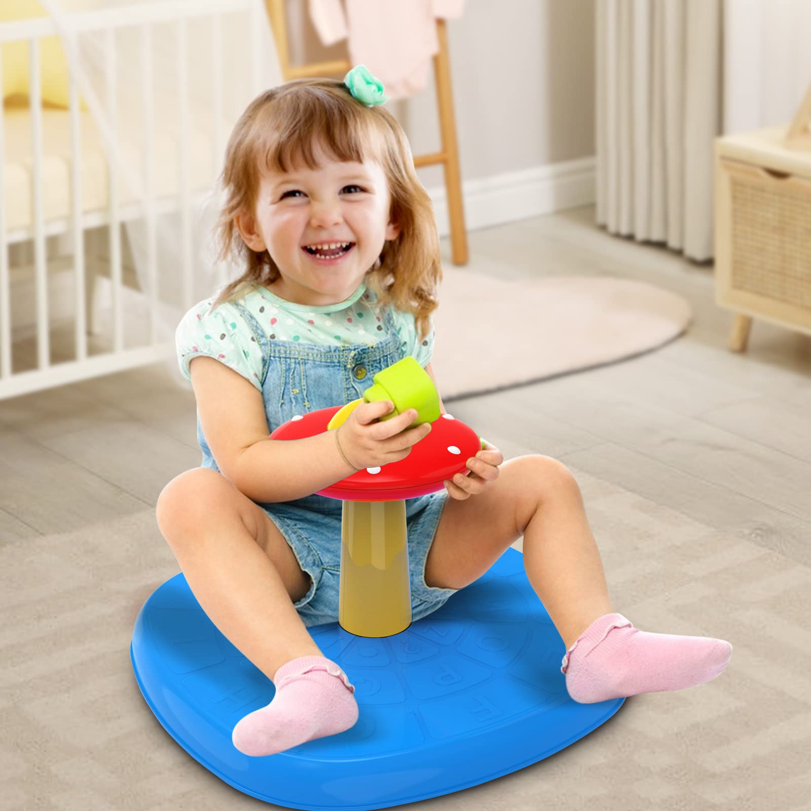 Glamore Fun and Whimsical Sit and Spin Toy for Kids - Perfect for Indoor and Outdoor Play (Navy Blue)