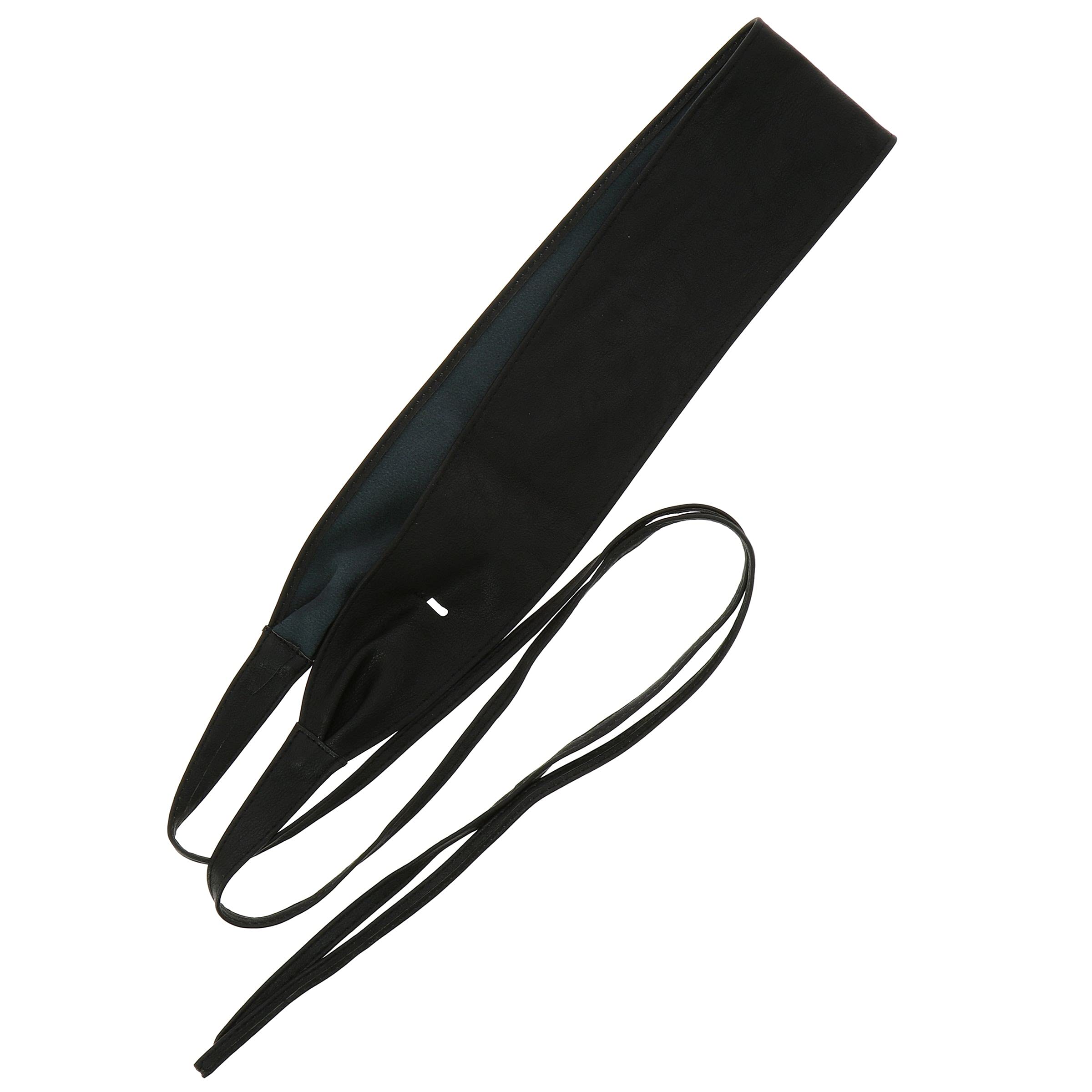 FASHIONGEN - Woman leatherette waisband Obi Belt, MICA - Black, S-M