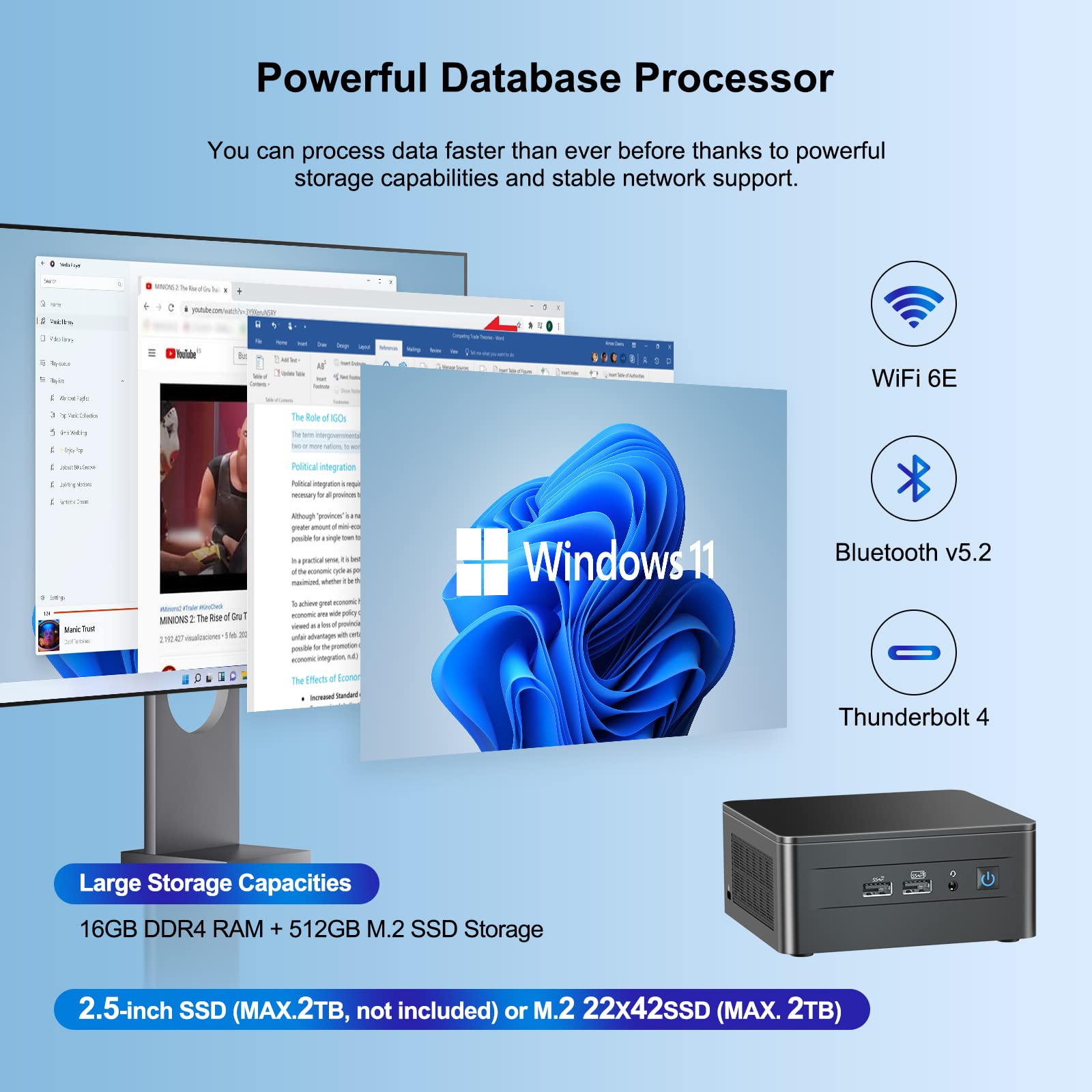 Intel NUC 12,NUC12WSHi7 Wall Street Canyon Mini PC with Intel Core i7-1260P, 12Cores, 16Threads,12MB Intel Smart Cache,Up to 4.7 GHz Turbo,35W TDP, Intel Iris Xe Graphics Without RAM+SSD+OS Inside