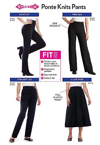 Woman Within Women's Plus Size Bootcut Ponte Stretch Knit Pant - 20 W, Black