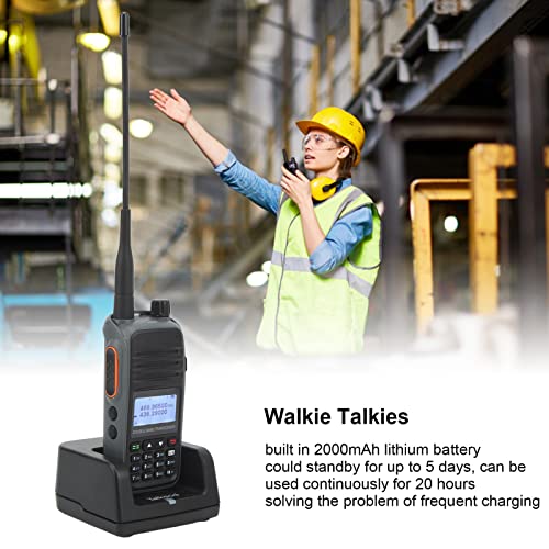 Handheld Transceiver, IP54 Waterproof Clear Dual Band Two Way Radio for Shopping Malls US Plug