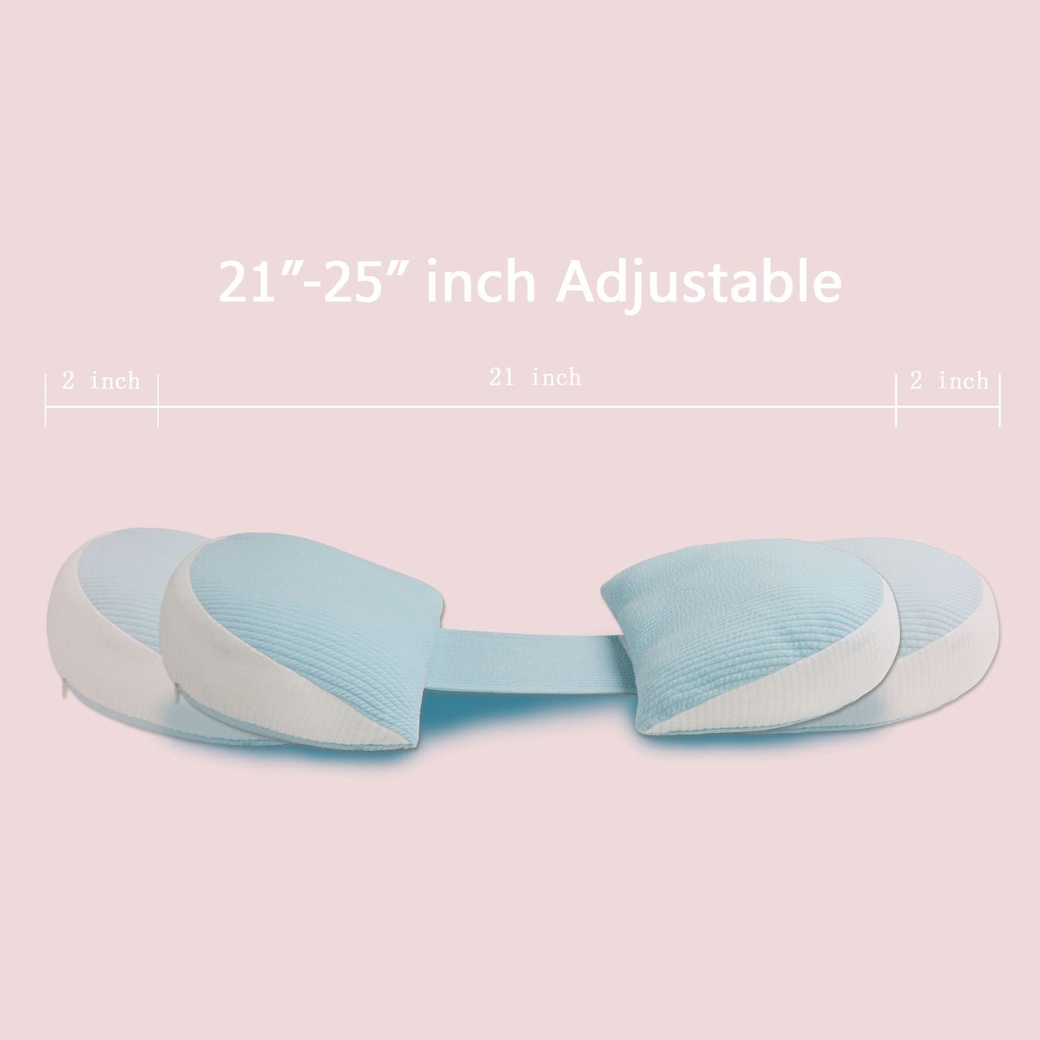 Lacomfy Pregnancy Pillow for Side Sleeper, Double Wedge Maternity Pillow, Side Sleeping Pillow with Belly, Waist & Back Support, Detachable Pillowcase, Easy to Clean, Machine Washable