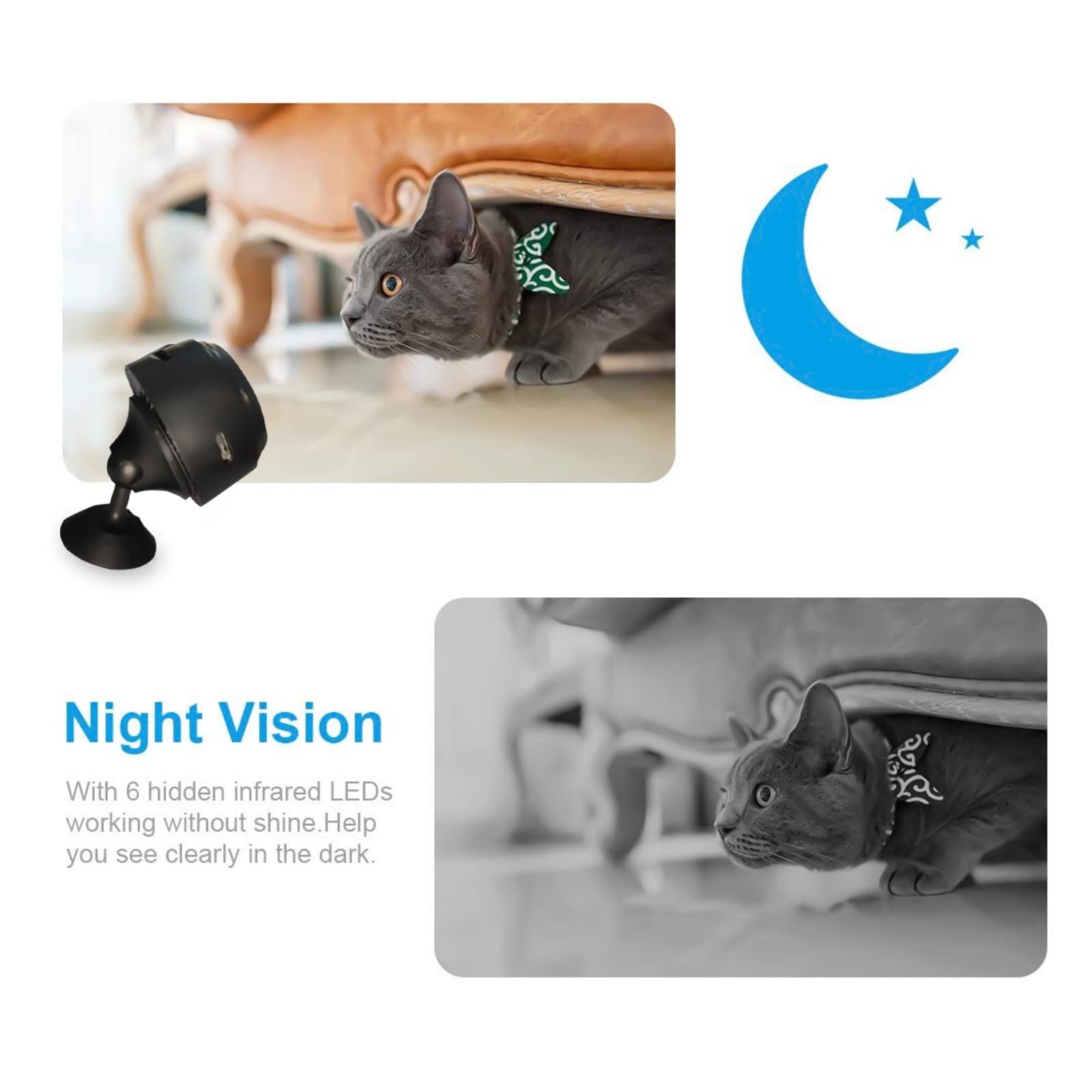 Intelligent Full HD Security Camera, 1080P Wireless 2.4GH WiFi Camera, with 150° Lens, Night Vision, with Two-Way Video,Voice Call, Remote Record, Snapshot, Playback, App for iOS and Android