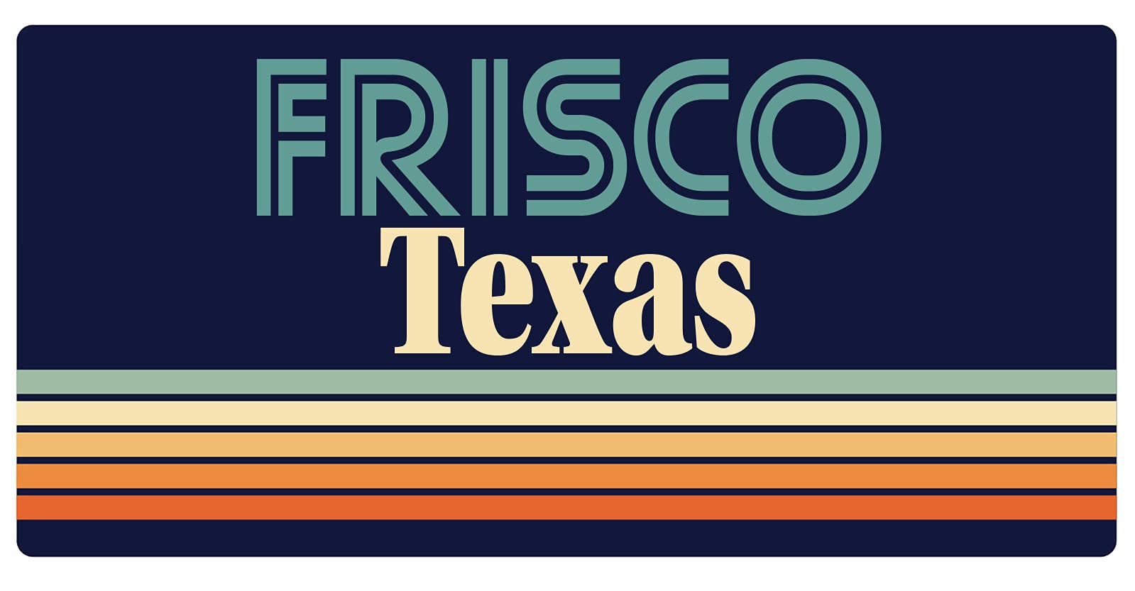 Frisco Texas 5 x 2.5-Inch Fridge Magnet Retro Design