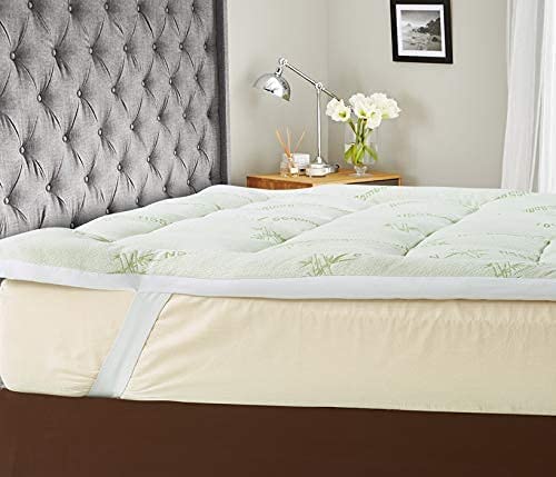 Ultra Soft Twin Mattress Topper - Viscose Made from Bamboo Mattress Pad for Back Pain Relief - Naturally Cooling for Hot Sleepers - Machine Washable