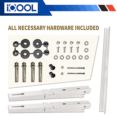 ICOOL Mini Split Wall Mounting Bracket for 9000-36000 BTU Universal Ductless Air Conditioners, Heat Pumps, Compressors & HVAC Systems, Outdoor Heavy Duty Foldable Wall Mount Condenser Bracket