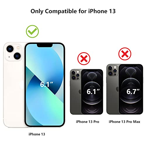 ZTOFERA Wallet Case for iPhone 13,iPhone 13 Case with Crossbody Adjustable Strap Lanyard,Leather Card Holder Shockproof Protective Cover with Stand for iPhone 13,6.1 inch-Black