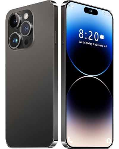 Echoamo A14 Pro Max Cell Phone, 5G Unlocked Smartphone 6GB+256GB Smartphone Android 13, 6000mAh Battery, 6.82" FHD+ Display 120Hz 64MP Camera, Dual SIM Octa-Core Phone GPS/Fingerprint/Face ID 5G Black