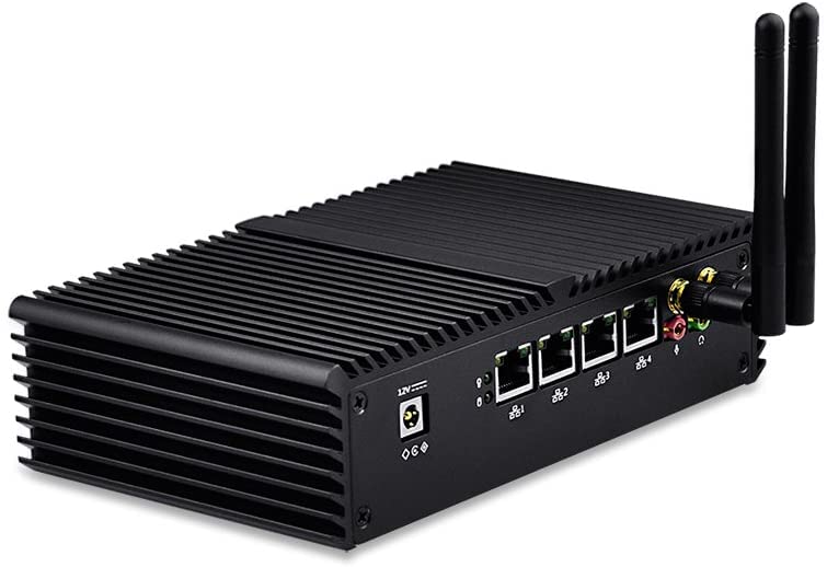 InuoMicro Barebone I5 Firewall G5200L Intel Core I5-5200U (NO RAM, NO SSD, NO WiFi) 2.7Ghz,AES-Ni,4 Intel Gigabit LAN, Fanless Mini Pc Using Mini Desktop Pc As Router/Firewall, X86 Linux Windows
