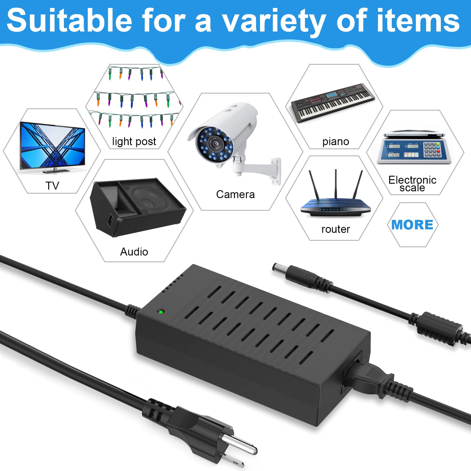Shentian 100-240V Main to 12V Charger Socket,AC/DC Converter,Power Adapter (12V/15A)