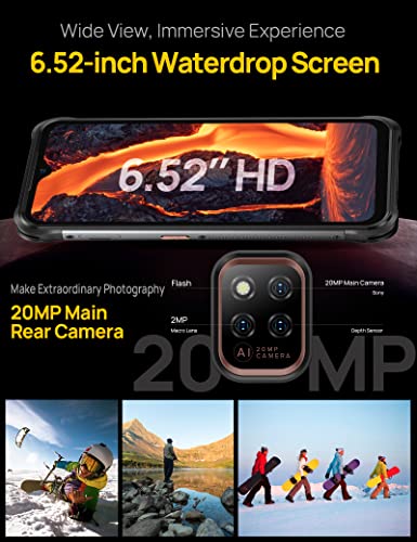 Ulefone Armor 14 Pro 10000mAh Rugged Smartphone, Android 12, 6GB+128GB, Helio G85 Octa-core Waterproof Rugged Phone, 6.52β HD+, 20MP AI Camera, Fast Charging Unlocked Cell Phones, Dual Sim 4G