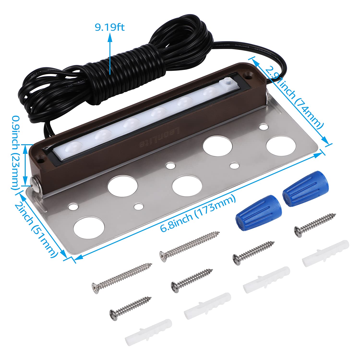 LEONLITE 8-Pack 7 Inch 3W RGB LED Hardscape Lighting, Retaining Wall Lights Color Changing, LED Landscape Lights, 12V-24V AC/DC, Swivel Hardscape Paver Light, Low Voltage Step Lights, ETL Listed