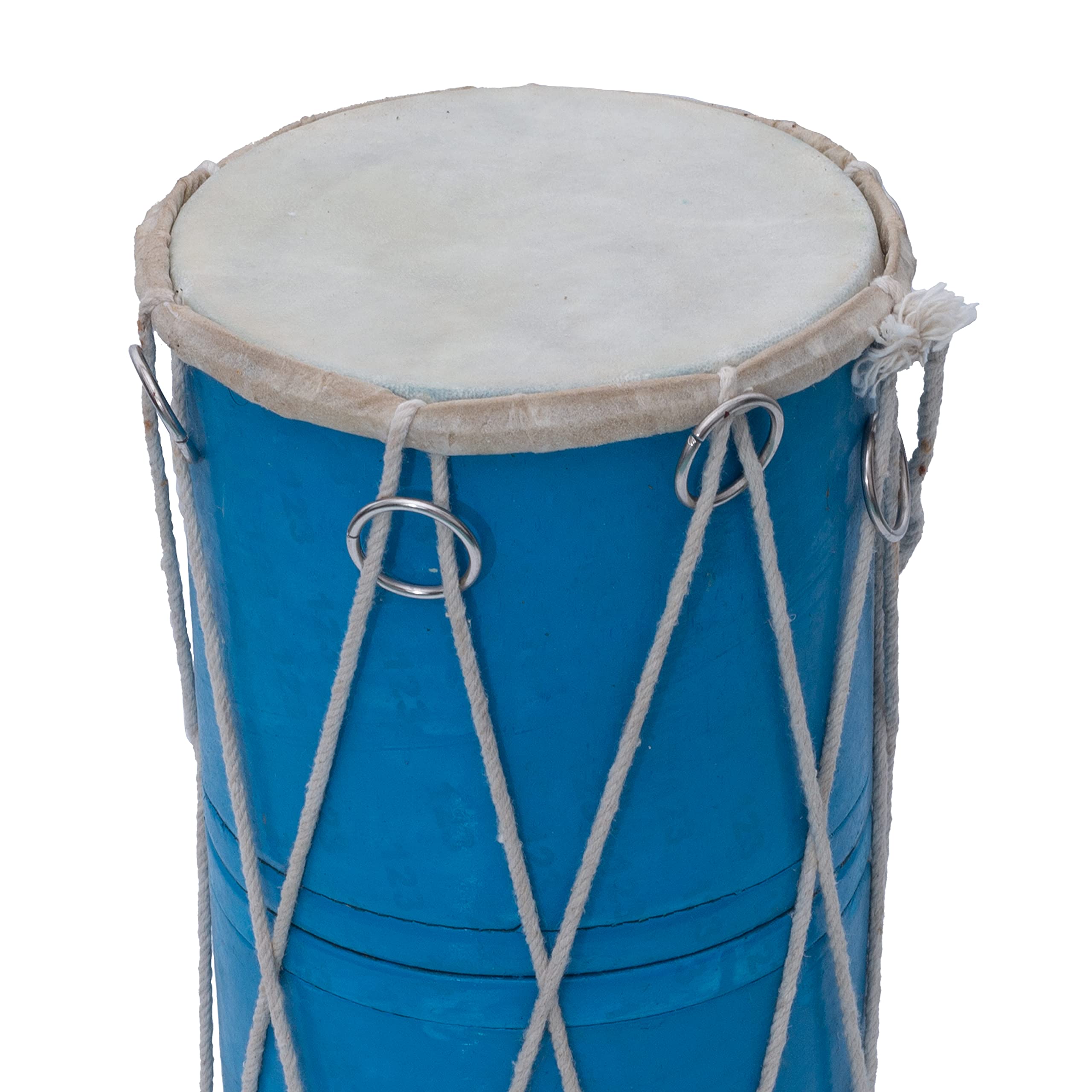 Handmade Wooden & Leather Classical Indian Folk Tabla Drum Set Hand Percussion Drums World Musical Instruments Punjabi Dhol Dholak Dholki 10 x 6 Inches Fun Birthday Housewarming Gift Ideas
