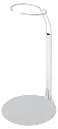 Plymor DSP-5175W White Adjustable Doll Stand, fits 10, 11, and 12 inch Dolls or Action Figures, Waist is 1.75 to 2.25 inches Wide, 5 to 6 inches Around