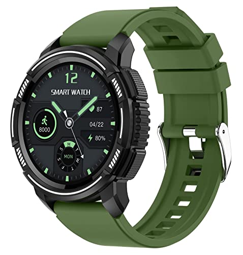 Military Smart Watch Fitness Tracker Sports Modes Long Battery Life Message Reminder Pedometer Counter IP68 Waterproof Smartwatch for Android iOS