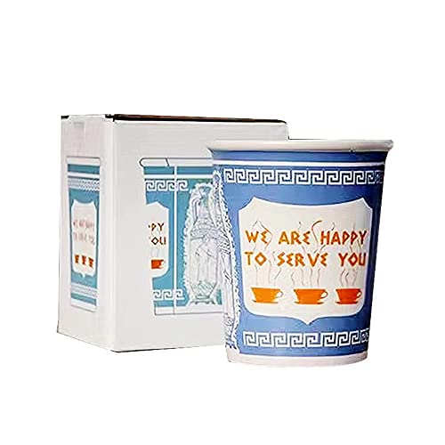 New York Ceramic Coffee Cup Mug 'We are happy to serve you', 10 ounces