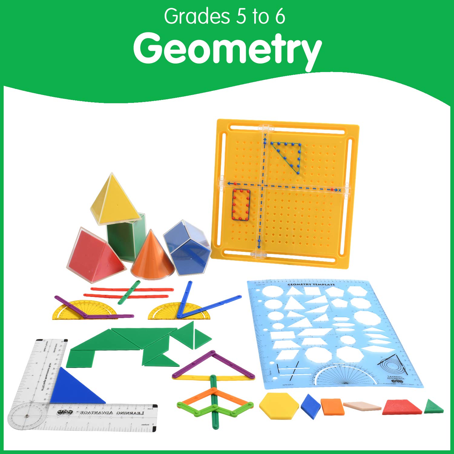 edxeducation Classroom Math Kit - For Grades 5 and 6 - Teach Math Lessons - Includes 16 Versatile Teaching Resources and Manipulatives