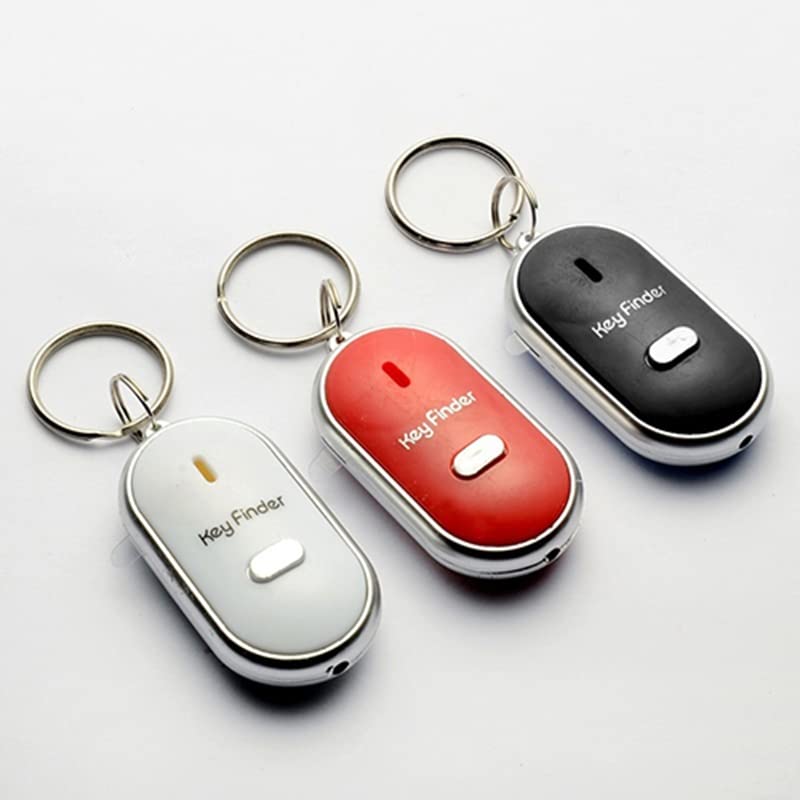 Whistle Key Finder LED Flashing Beeping Sound Remote Anti-Lost Key Finder Item Locator Keyring for Keys, Wallets, Bags, Luggage and More Pink
