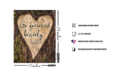 St Joan of Arc 11x14 Gallery Style Print by Soul Sunshine | Unframed 'Go Forward'' Bible Verses Wall Decor Poster Prints | Rustic Wall Decor, Tree Love Heart, Home Wall Decor | Home Decoration