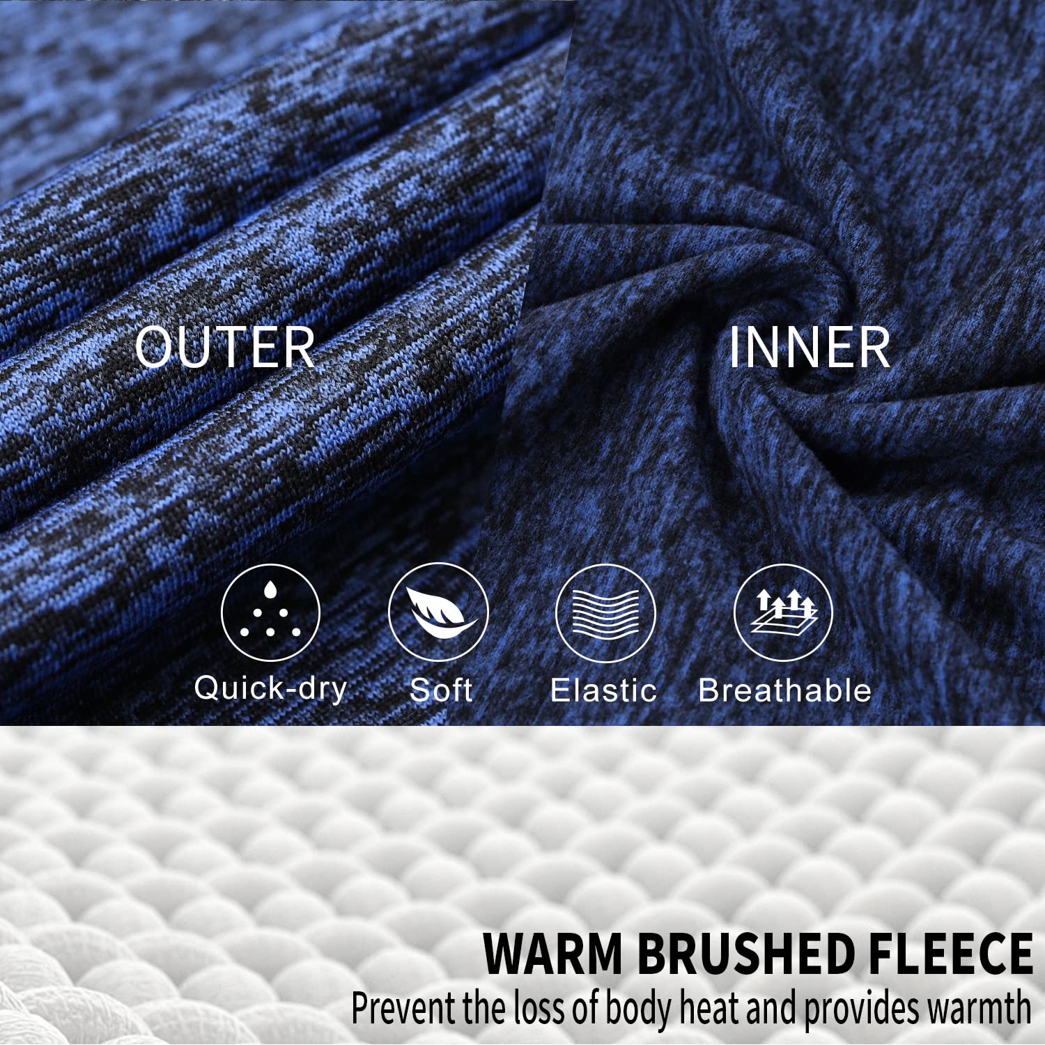 Fleece Lined Shirt for Women Long Sleeve Running Shirts with Thumb Holes(Navy-Grey,Medium
