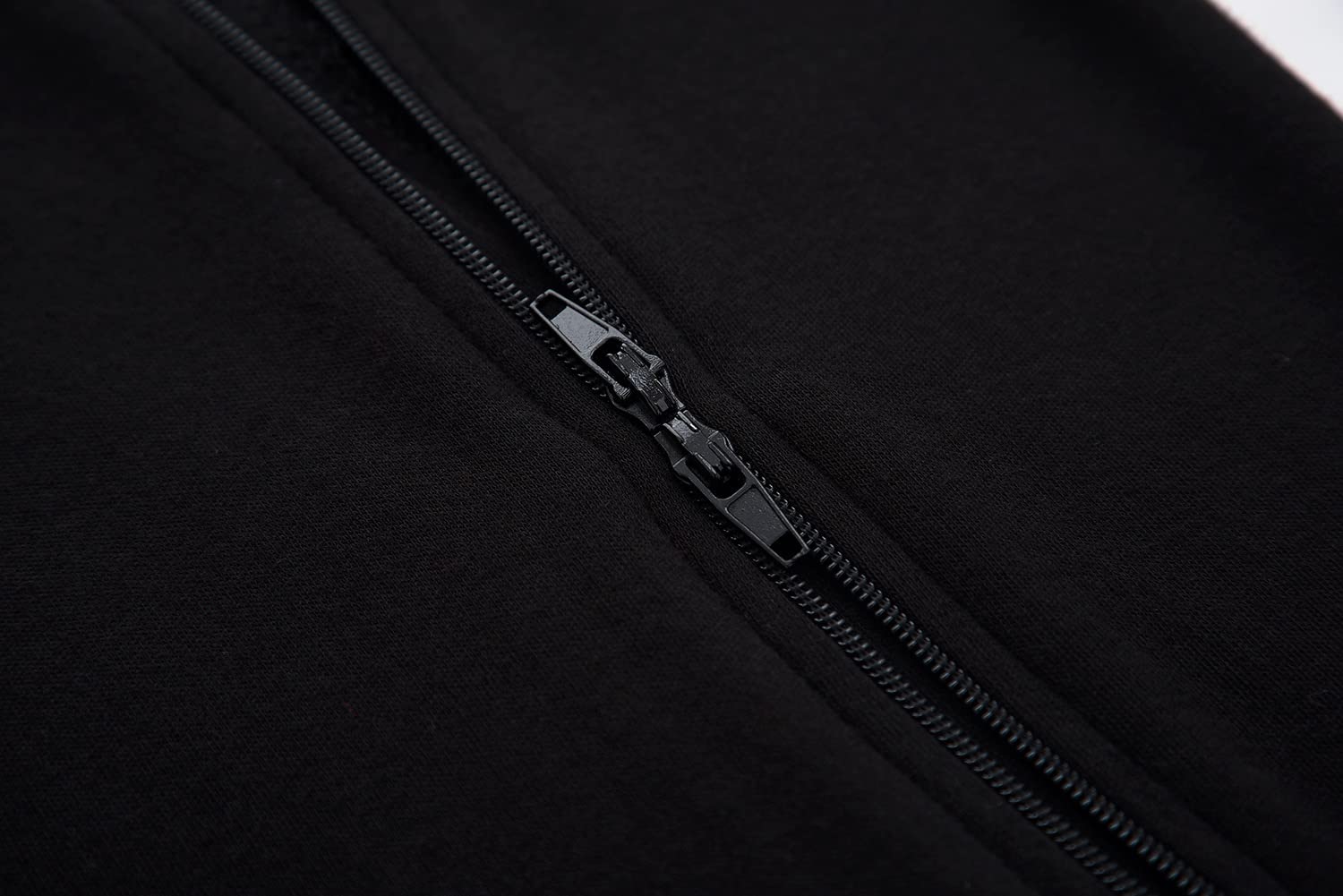 HahaNice Baby 2 Way Zipper Girls Boys 100% Cotton Footed Sleep and Play with Mitten Cuffs Black&Red 3 Months
