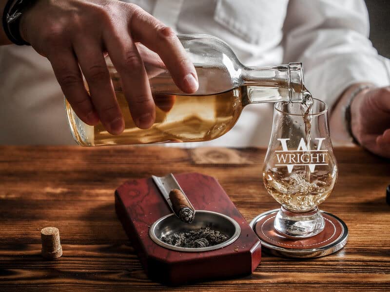Glencairn Whiskey Glass, Personalized Engraved Whiskey Glass, Etched Whiskey Glass For Him, Custom Logo Glass (1 Glass)