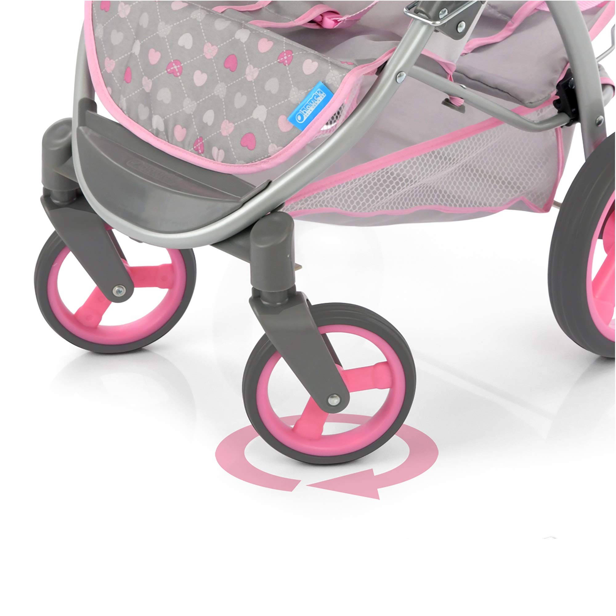 Hauck Unicorn Malibu Duo Stroller with Front Swivel Wheels, Perfect Stroller for Twin Dolls or Siblings, Multi