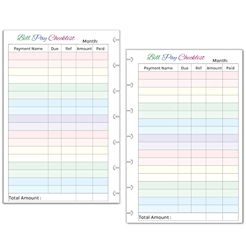Monthly Bill Pay Checklist for the Mini Happy Planner, Fits 7-Disc Notebook, Budget Planner, Pre-punched Planner Inserts (colorful) BohoPlanners