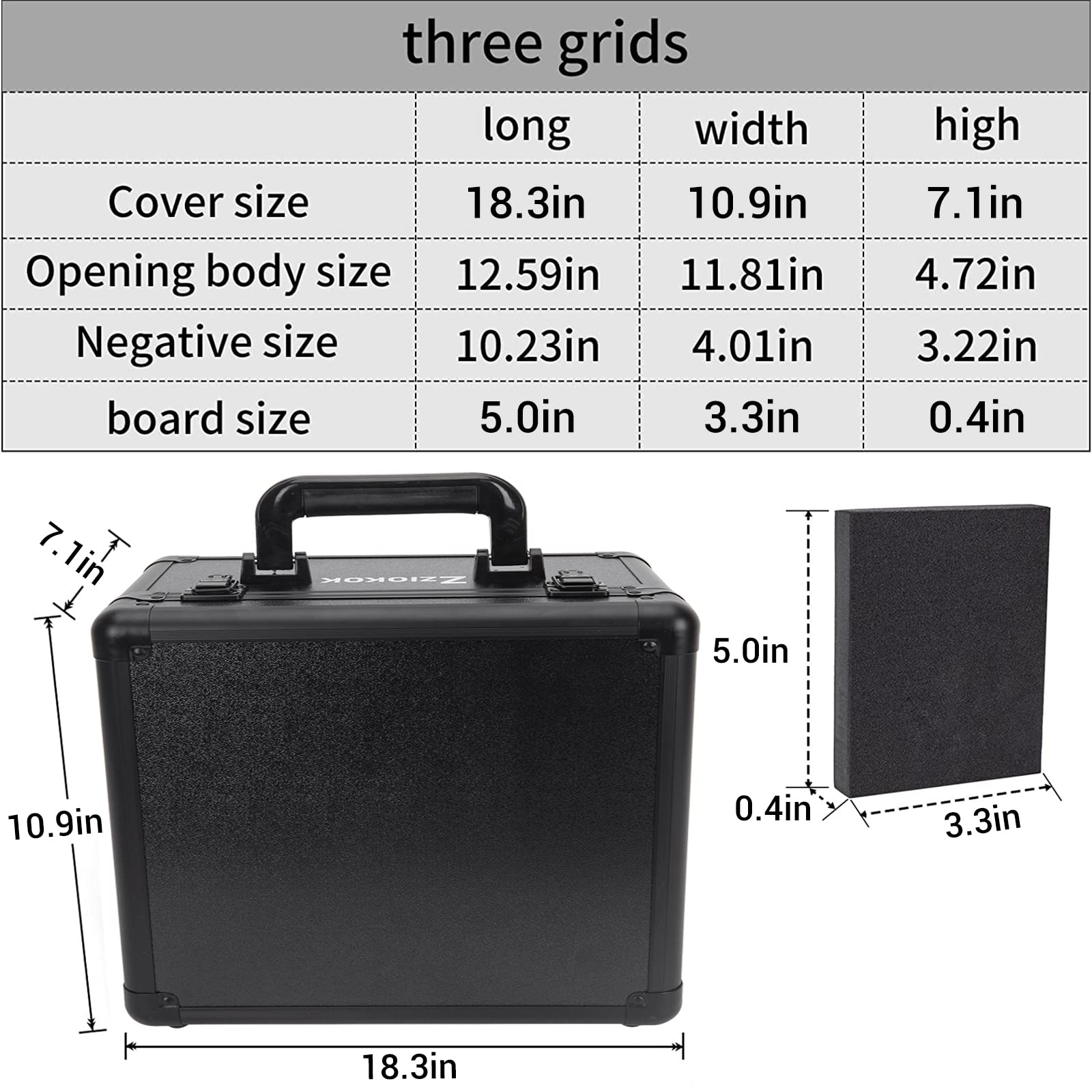 Graded Card Storage Box 200 BGS SGC PSA Graded Card Storage Box, Waterproof Graded Card Display Case with Removable EVA insert boards and Padlock holes, Aluminum Card Storage Box(5 Slots No Card)